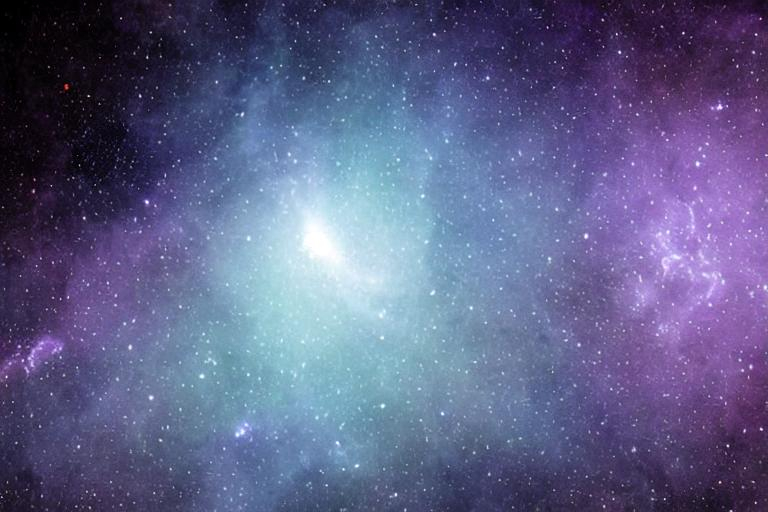 purple and white galaxy with asteroids exploding bri...