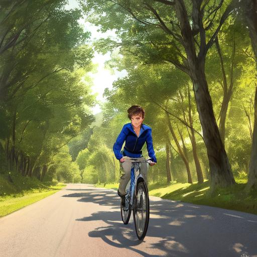 Riding fast looking up 13 year old young Boy lightbr... | OpenArt