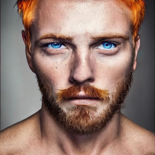A man with short orange hair, and 6 pack stomack, an... | OpenArt