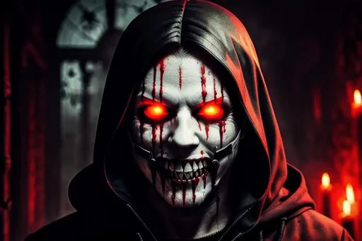 Bloody painter, Killer, Rictus grin, Bloody Mask, Bl... | OpenArt