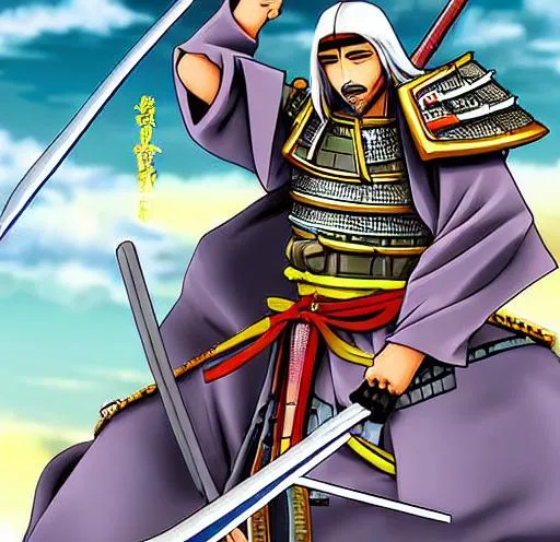 Anime war scene graphic High detail Samurai warrior... | OpenArt