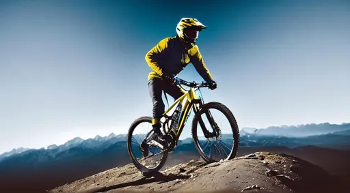 color splash, {man on mountain bike in photo}detaile... | OpenArt