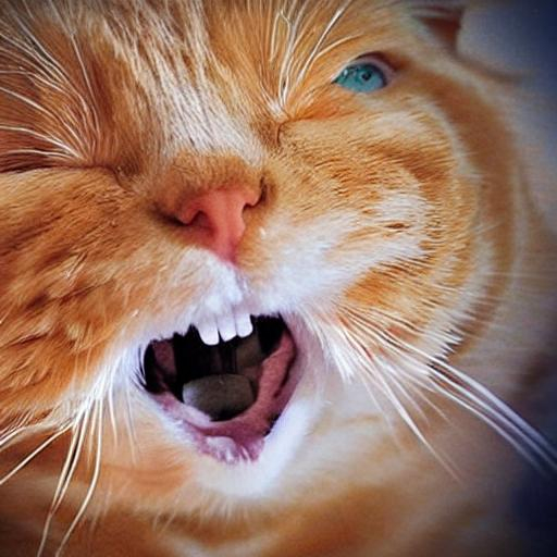 fat orange cat devouring kids