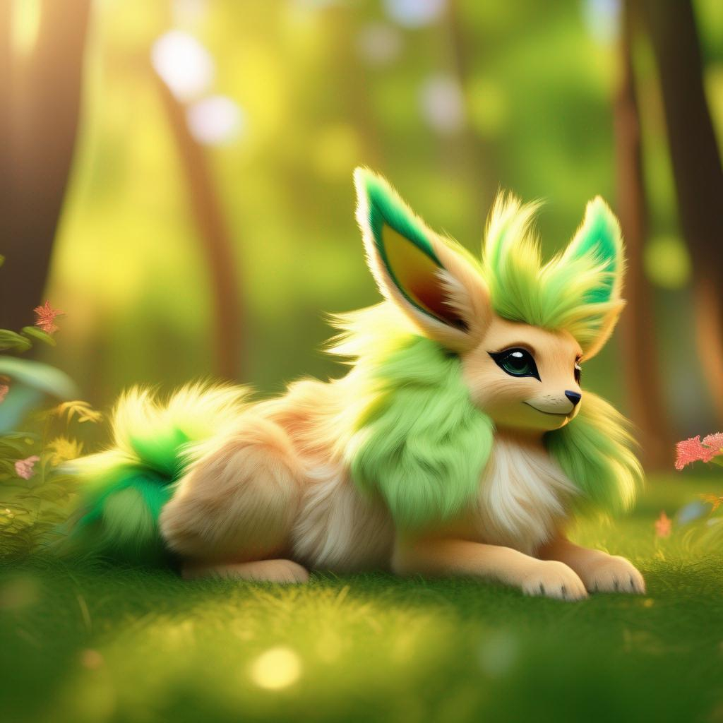 (Leafeon), realistic, photograph, epic fantasy, (hyp... | OpenArt