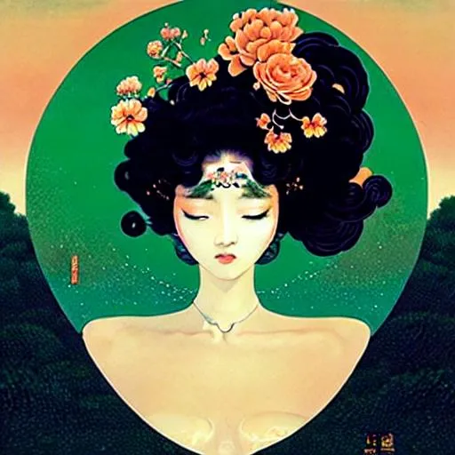 beautiful cute front portrait Korean ninfa, big long... | OpenArt