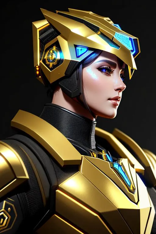 epic 3d potrait of halfrobot king wearing mech armor... | OpenArt