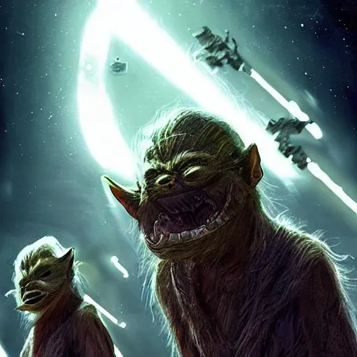 A variety of Star Wars aliens exploring the dark al... | OpenArt