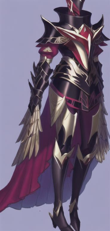 Redhead OC, full body, black swan armor, red right s... | OpenArt