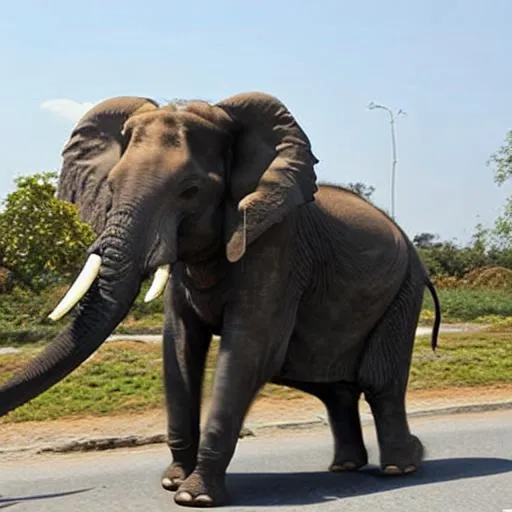 Elephant driving car