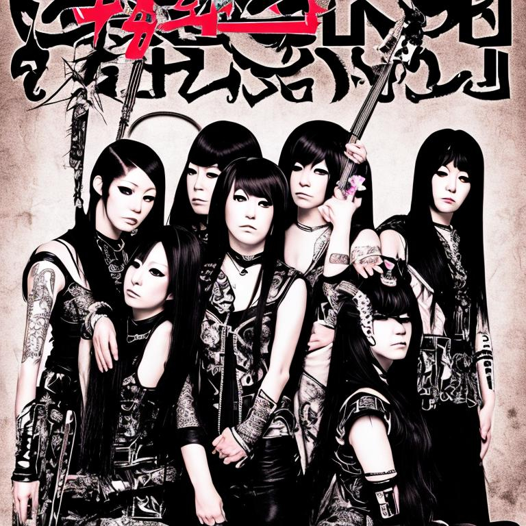 poster of an all-girl Japanese metal band with 3 peo... | OpenArt