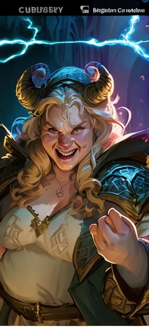 thick chubby blonde dnd cleric, casting spell with h... | OpenArt