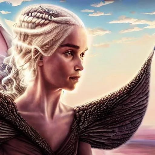 Portrait of {Daenerys Targaryen} with {silver} hair... | OpenArt