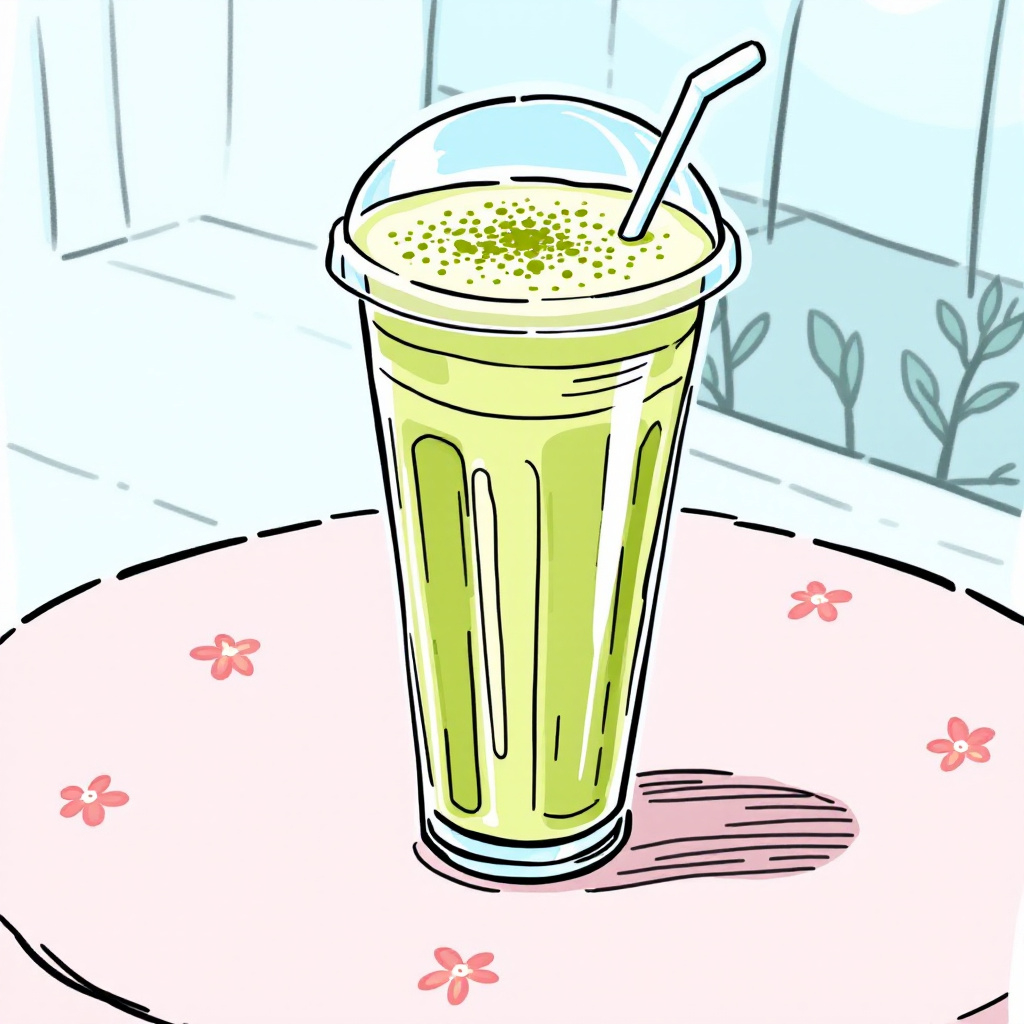 Make a clip art preppy iced matcha With out whipped...