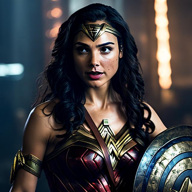 UDR, gal gadot, dc wonder women, with shield