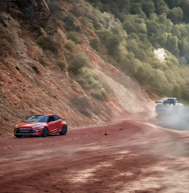 Red car,man driver,range | OpenArt