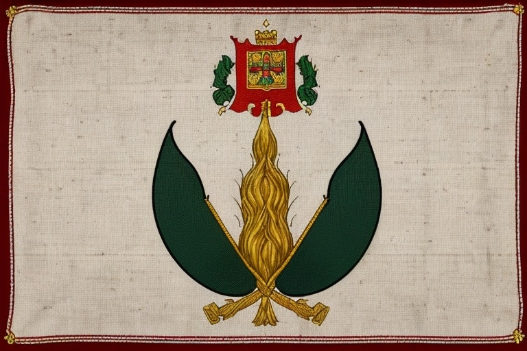 The grand flag of the Kingdom of Nobnug waving proudly