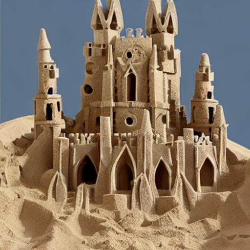 Ultra realistic sandcastle gothic architectural style | OpenArt