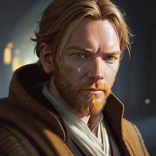 a portrait of (Ewan McGregor) as (Obi-Wan Kenobi), f...
