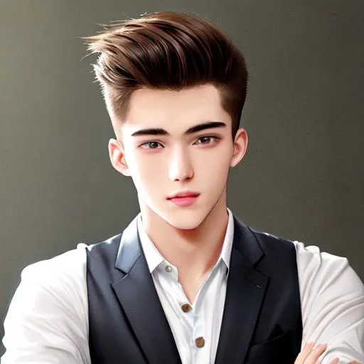 Make him look like realistic handsome man.elegant be... | OpenArt
