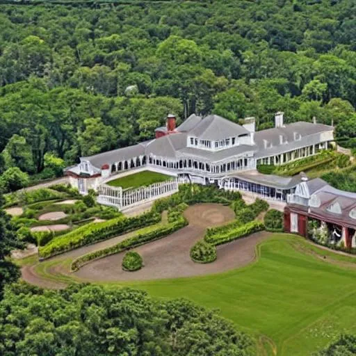 Colonial Mansion Tall Grand Iron Gate Horse Stables... | OpenArt