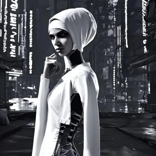 MONOCHROME, isabelle caro, hijab, skinny, anorexic,... | OpenArt