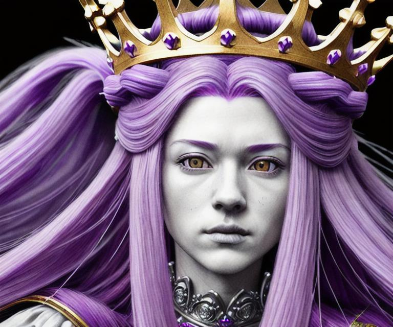 hyper detailed crown, long purple hair, hyper detail... | OpenArt