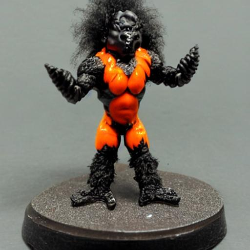 A black troll with orange scales Like a warhammer st...