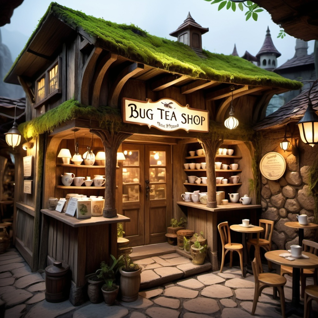 Create a fantasy art depiction of the Bug Bitten Tea...
