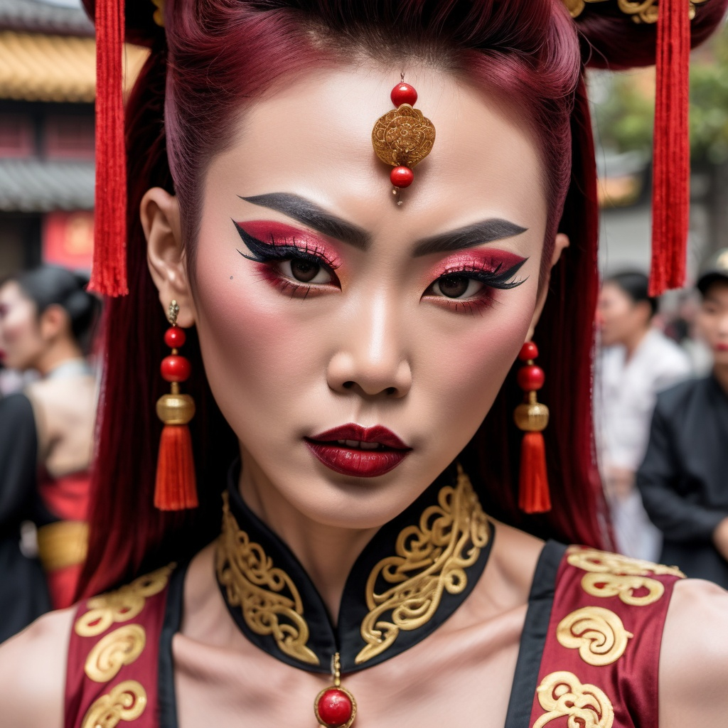 gorgeous muscular 25-year-old Chinese drag queen (st...