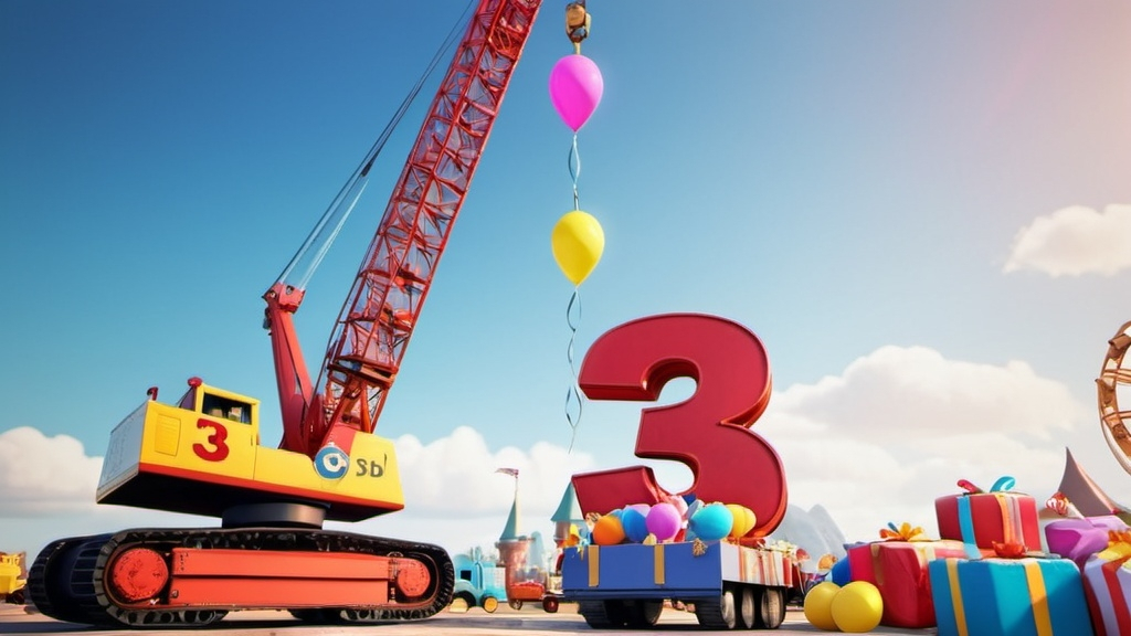 Disney pixar character, 3d render style, huge constr...