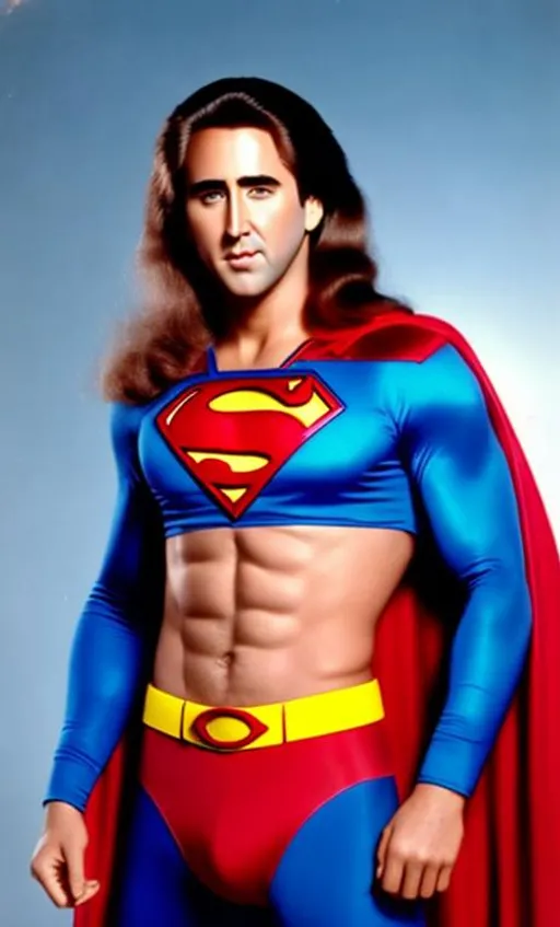 Bodybuilder Karl Kasper, as superman, in front of al... | OpenArt