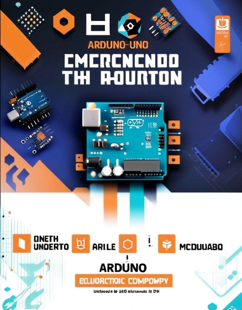 an arduino uno in center and electronic components a...