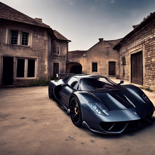 super car with old buildings