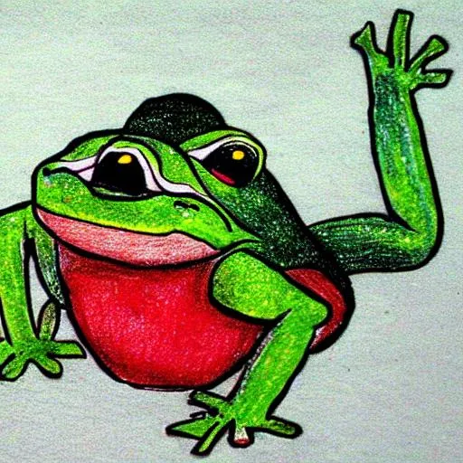 A cursed drawing of an amphibian in a child's style | OpenArt
