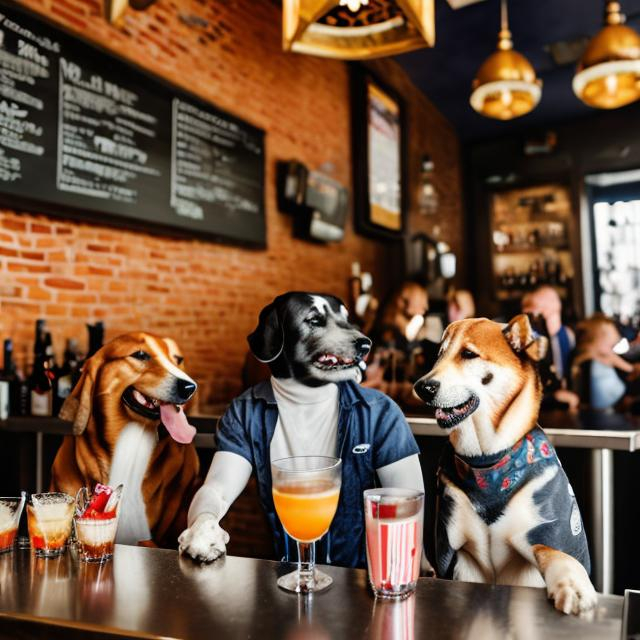 dogs at bar for happy hour
