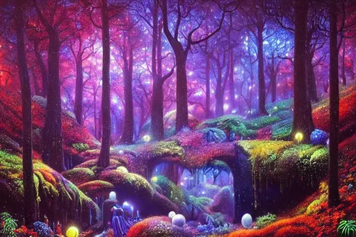 Enlightenment Forest. Bioluminescent. By Jacek yerka...