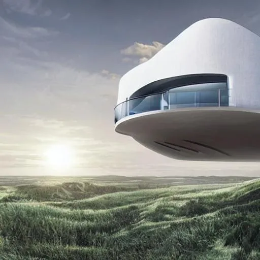 weekend house, minimalistic, zaha hadid, desert, nature | OpenArt