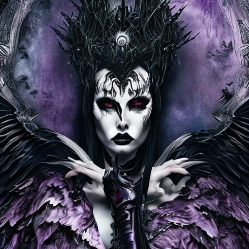 A beautiful female fallen angel with black scales, p... | OpenArt