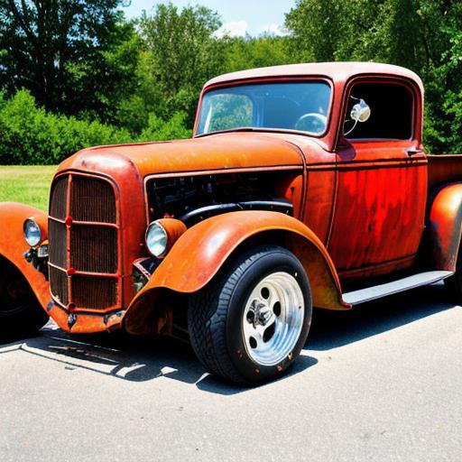 painting of a vintage rat rod