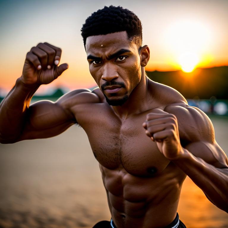 full body photorealistic portrait of a capoeira comb... | OpenArt