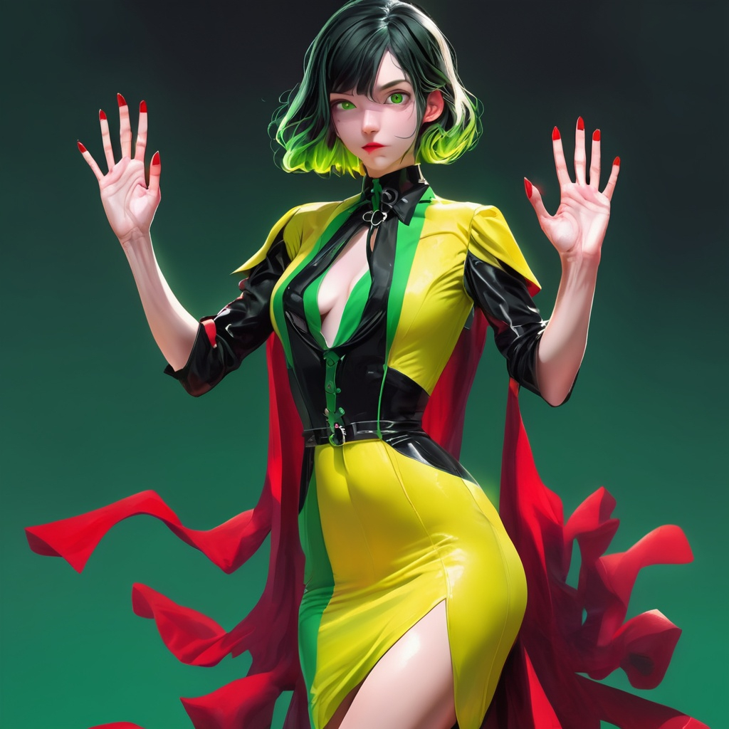 Yellow dress suits black,High quality, high color gr...