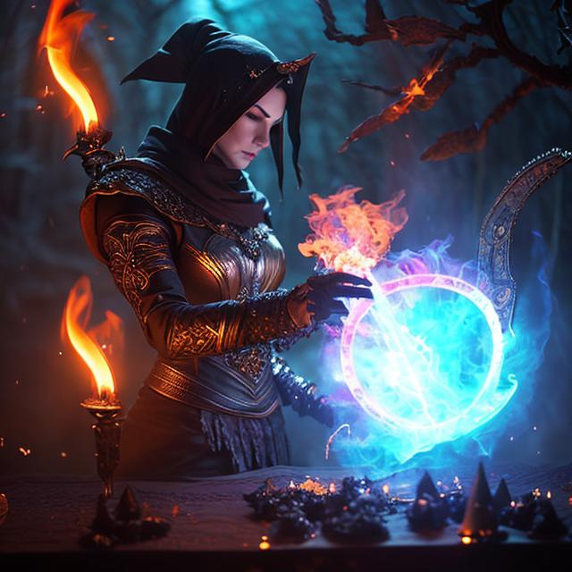 portrait of a Diablo necromancer welding ritual dag... | OpenArt