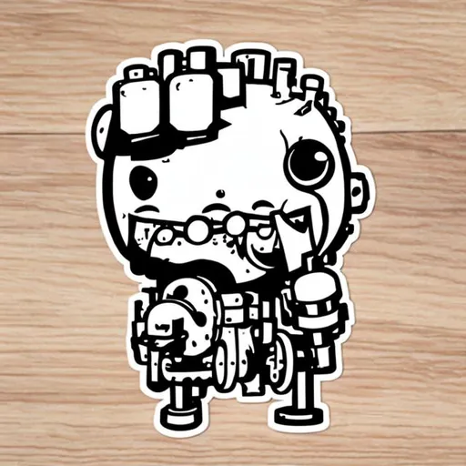 Cute Cartoon Mad Machinist sticker