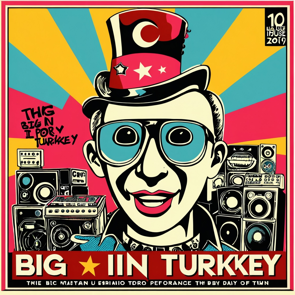 Create a funky retro pop art poster for a band calle...