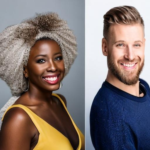 black African female and European white male portrait | OpenArt