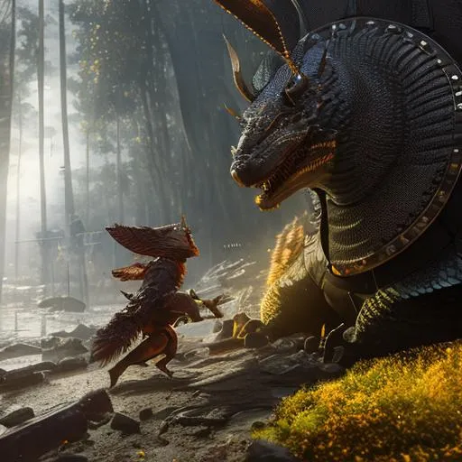 full pose, detailed intricate fur, croccodile scaly...