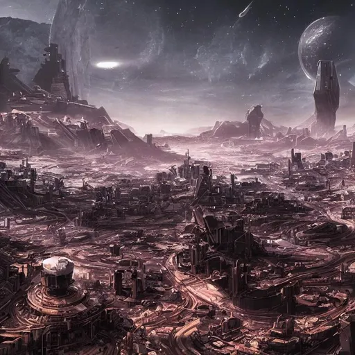 Sci fi valley in perspective of an horizon space and... | OpenArt