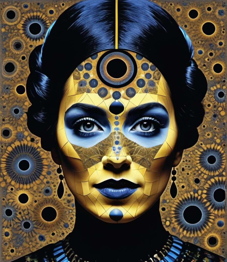 polygon pipeline montage fractal portrait of a medie...