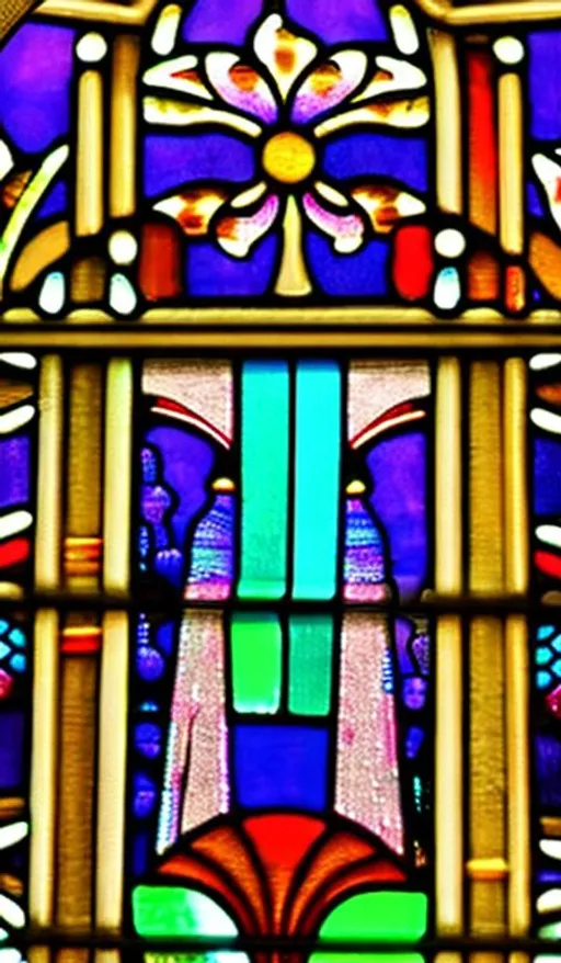 Stained -glass window, LSD, DMT, vivid color, insane... | OpenArt