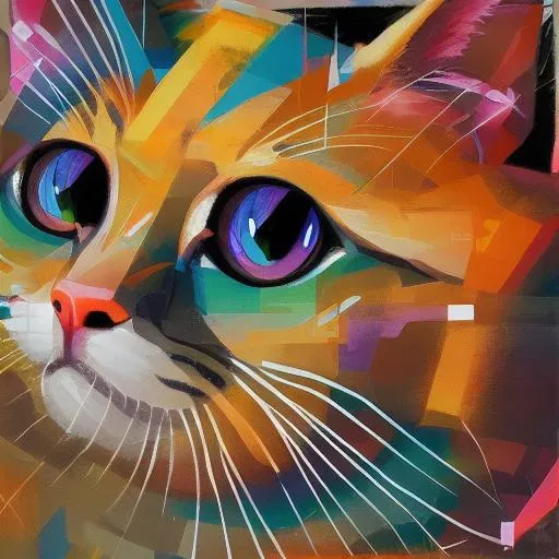 A cat in a colourful pixel style | OpenArt